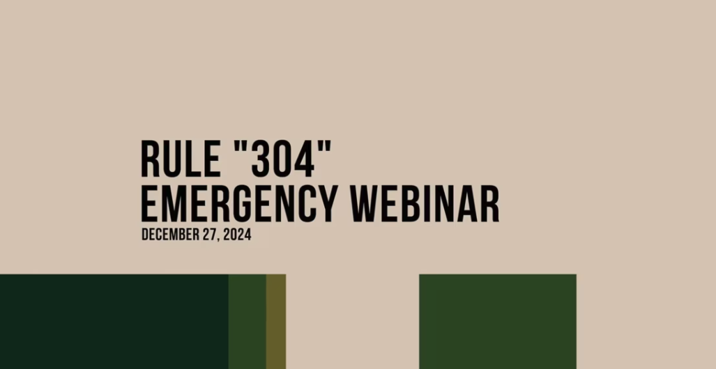 Rule 304 Emergency Webinar - Tschetter Sulzer Muccio P.C.